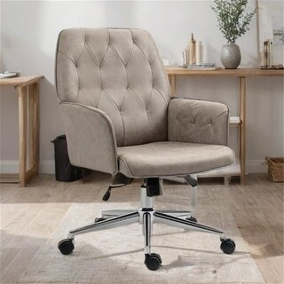 Microfiber Home Office Chair, Tufted Height Adjustable Desk Chair - Bed ...