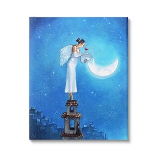 Stupell Angel Pouring Moon Cityscape Canvas Wall Art by Ronald West ...