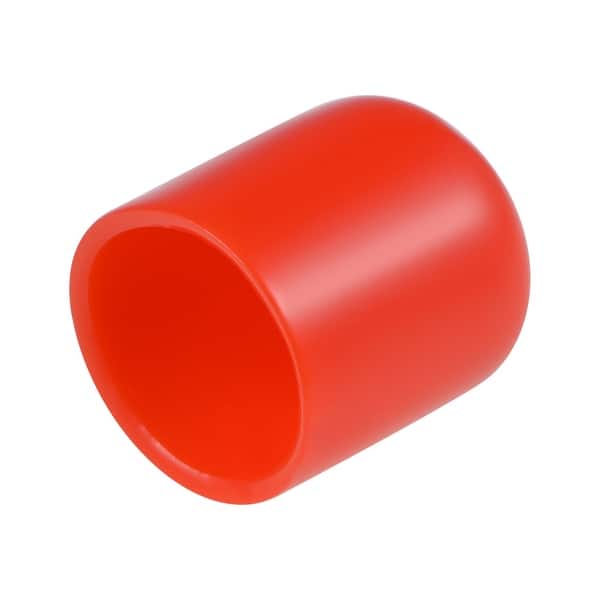 Rubber End Caps Vinyl Round Tube Bolt Cap Cover Thread Protectors - Red ...