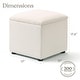 Boucle Square Storage Cube Ottoman in Cream - Bed Bath & Beyond - 38207119