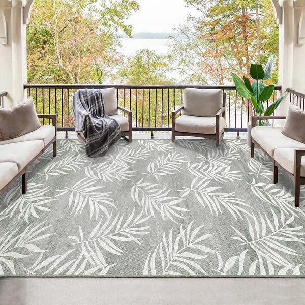 leaf pattern outdoor rugs