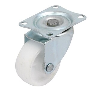 2" Dia Plastic Swivel Rectangle Top Plate Fixed Caster Wheel White ...