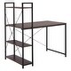 Tower Computer Desk with 4 Tier Shelves - 47.6'' Writing Study Table ...