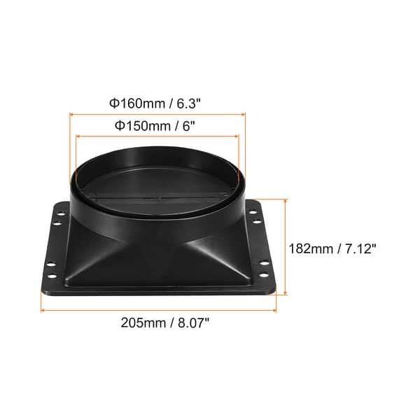 Backdraft Damper 6-6.3" Duct Connector Air Duct Backflow Valve Black ...