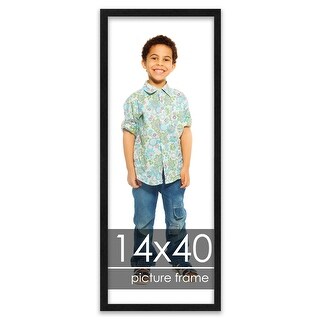 14x40 Traditional Black Complete Wood Panoramic Frame with UV Acrylic ...
