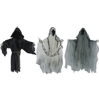 Set of 3 Black and Gray Faceless Reapers Halloween Prop 21" - Bed Bath ...