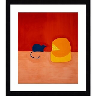Mouse and the Cheese by Cristina Rodriguez Wood Framed Wall Art Print ...