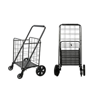 Folding shopping cart with 360 ° rotating wheels, suitable for grocery ...