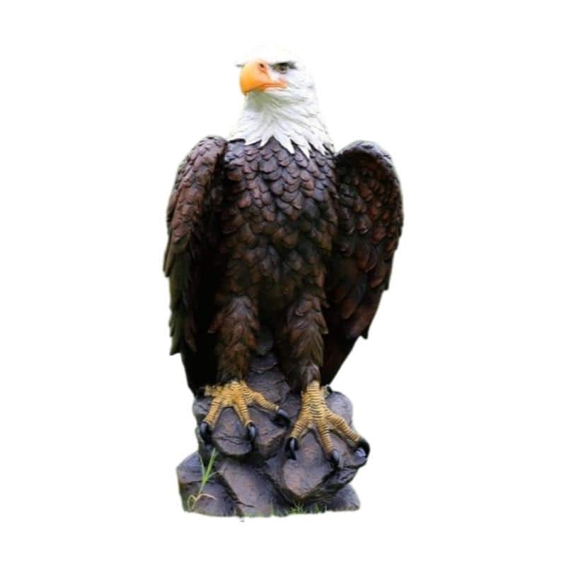 GDFStudio - Resin Hand-Painted Bald Eagle Statue Indoor Outdoor ...