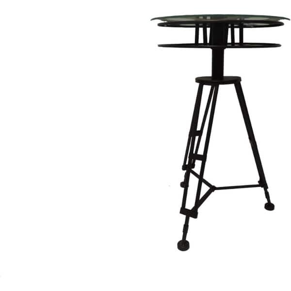 End Table with Tripod Legs & Glass Top, 15"x15"x25", Black - Bed Bath ...