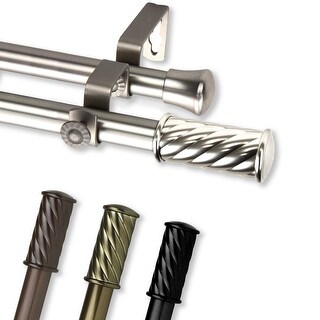 InStyleDesign Handle Adjustable Double Curtain Rod - Bed Bath & Beyond ...