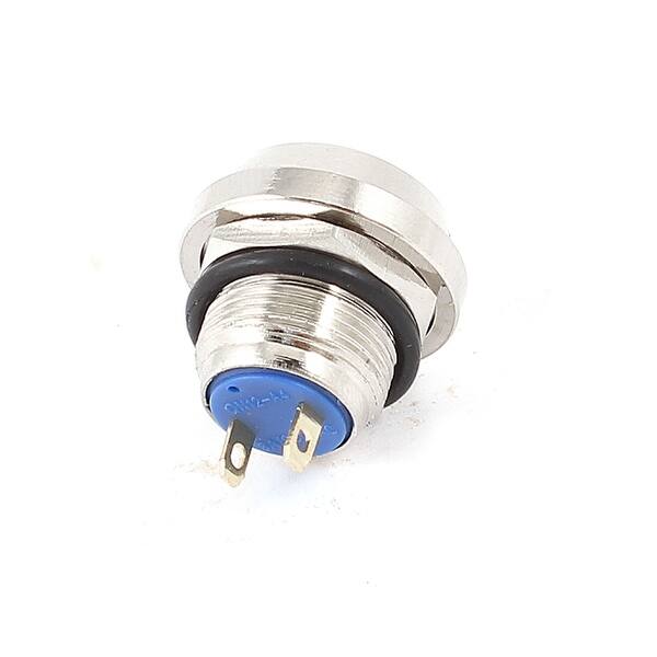 Silver Tone 12mm Flush Mounted Momentary SPST Flat Push Button Switch ...