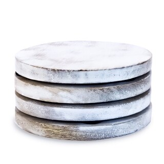 Mascot Hardware Textured Effect Wooden Coaster Set of 4 - N/A - Bed ...