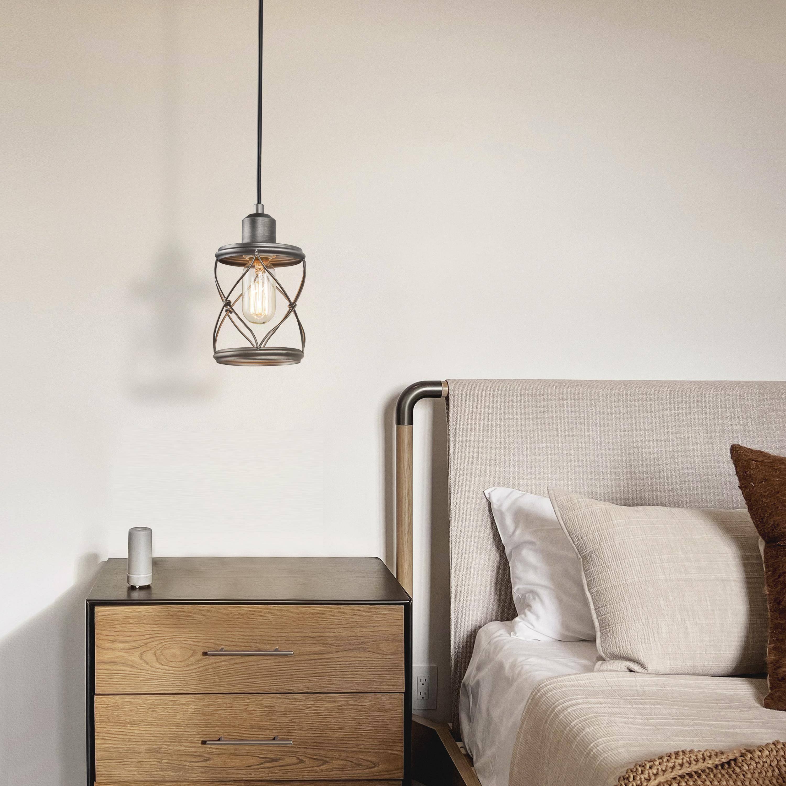 Modern Farmhouse 1-Light Metal Cage Pendant for Kitchen Island - D5"*H7.9" - Bed Bath & Beyond ...