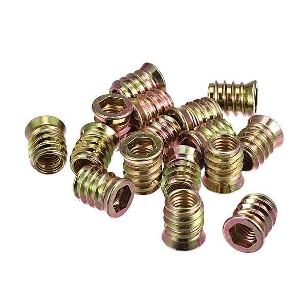 M10x20mm Threaded Inserts for Wood Hex Socket Drive Furniture Screw-in ...