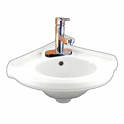 Bathroom Corner Wall Mount Sink Faucet P-trap Drain Included Renovators ...