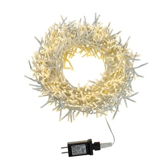 1000-Warm White LED Cluster Christmas Lights, 33 ft White Wire - Bed ...