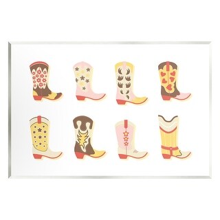 Stupell Neutral Patterned Cowboy Boots Wall Plaque Art Design by ...