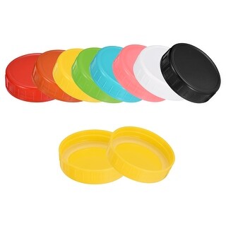 Mason Jar Lids, 24pcs - Plastic Colored Storage Lids, Regular Mouth (8 ...