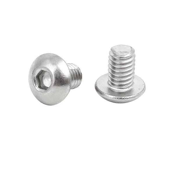 M4x6mm 304 Stainless Steel Button Head Hex Socket Cap Screws Bolts ...