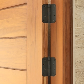 Design House 8-Hole 4-inch x 4-inch 5/8-inch Radius Door Hinge Matte ...