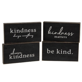 4 Asstd. Distressed Wooden Blocks with Kindness Quotes - 6” L x 0.75” W ...