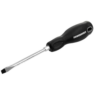 Powerbuilt 1/4 x 4 Inch Slotted Screwdriver with Double Injection ...