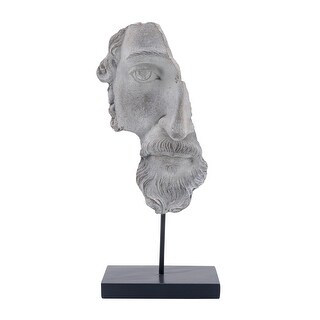Ceramic Man Partial Face Bust Sculpture Contemporary Gray Bearded Man ...