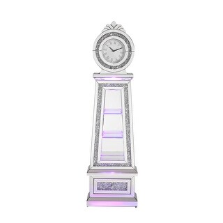Floor Grandfather Clock with Storage Cabinets and LED for Living Room ...