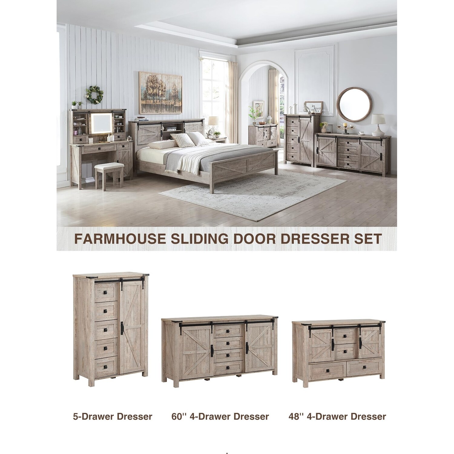 Barn door dresser set store