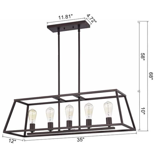Morrison Linear 5-Bulb Metal LED Kitchen Island Pendant Light - Bed ...