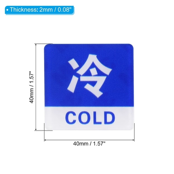 Hot/Cold Water Label 10 Pairs Acrylic Square Sign Red/Blue/White - Bed ...