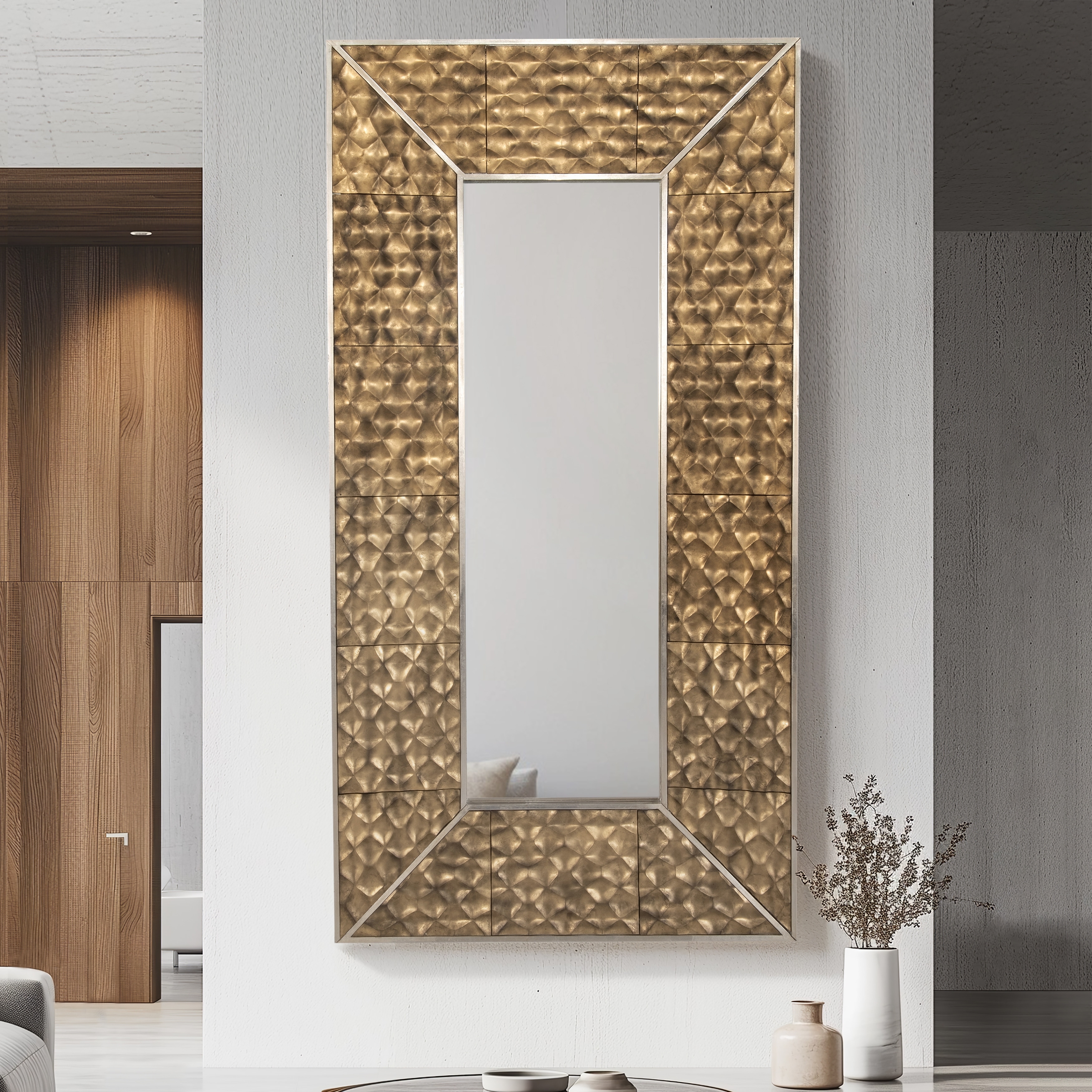 fancy gold frame mirror