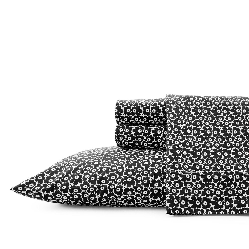 black printed bed sheets