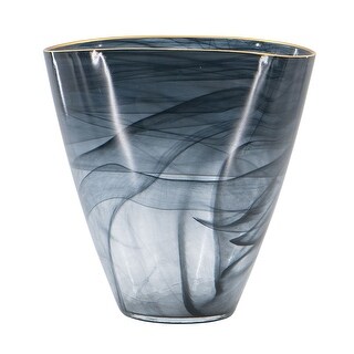 Smokey Swirl Rimmed Glass Vase - 9.25" - Black and Gold - Bed Bath ...