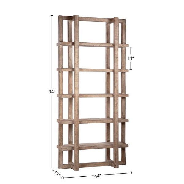 Hannah 95 inch Tall Modern Reclaimed Pine Bookcase Bed Bath Beyond 36779650