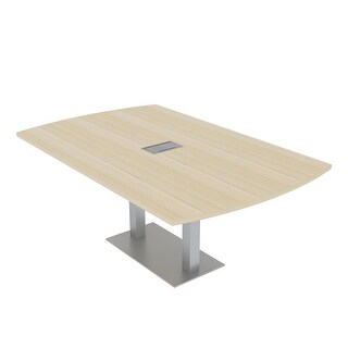 7Ft Arc Rectangle Conference Table Square Metal Base Power And Data ...