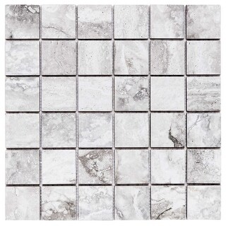 The Tile Life Beverly 2" x 2" Grey Porcelain Floor and Wall Tile - Bed ...