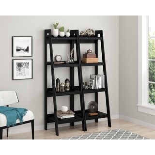 Hayes 4 Shelf Ladder Bookcase Bundle, Black - Bed Bath & Beyond - 37979636