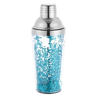 16OZ/450ml Plastic Cocktail Shaker with Strainer, Stainless Steel Top ...