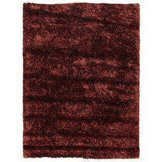 ECARPETGALLERY Hand Tufted Timeless Red Polyester Shag - 5'3 x 7'2 ...