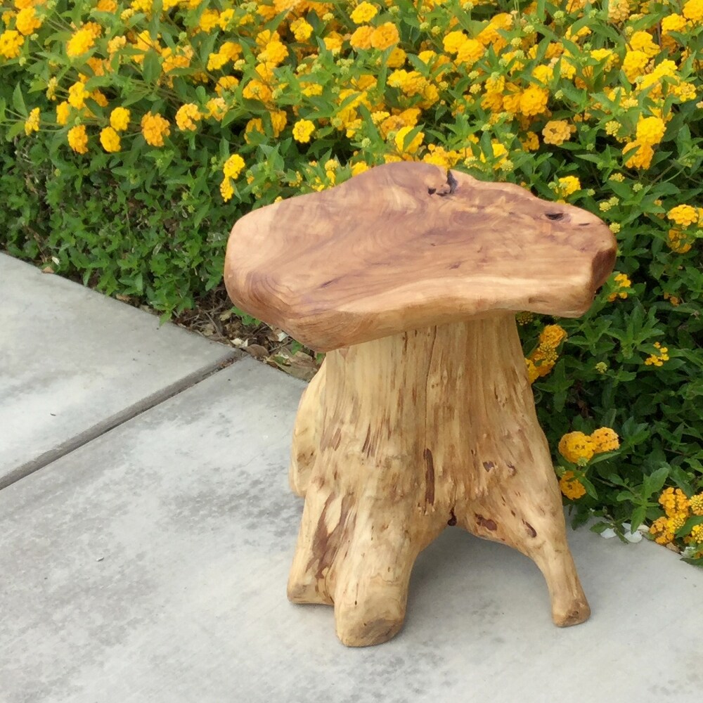 Greenage Cedar Roots Natural Flower Stand Reclaimed Woods End Table ...