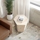 Hexagonal Travertine Stone Finish Italian Design MgO Side Accent Table ...