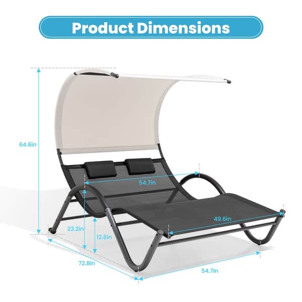 Outdoor Patio Double Chaise Lounge Chair - Bed Bath & Beyond - 35869626