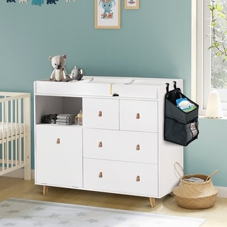 Baby Changing Table Dresser Nursery Chest Storage Changing Dresser ...