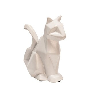 9.75" White Ceramic Sitting Cat Tabletop Figurine - Bed Bath & Beyond ...