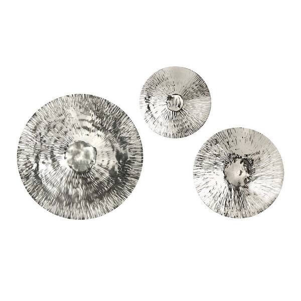 Set of 3 Silver Textured Oversized Disc Wall Decor - On Sale - Bed Bath ...
