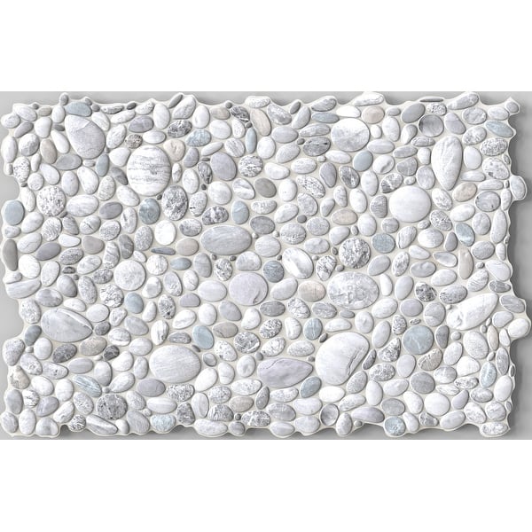 Dundee Deco White Grey Pebbles PVC 3D Wall Panels, Decorative Wall ...