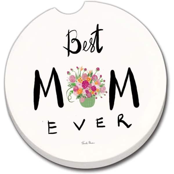 CounterArt Absorbent Stoneware Car Coaster, Best Mom Ever, Set of 2 ...
