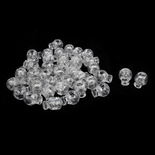 40Pcs Clear Plastic Ball Round Toggle Clip Stopper Cord Locks Fastener ...